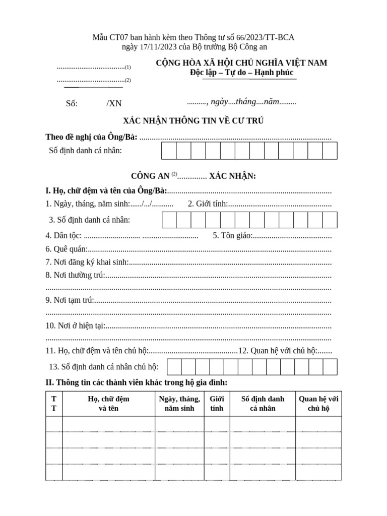 Mẫu CT07 | PDF
