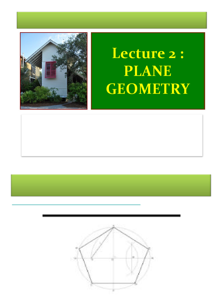 Lecture 2 - Plane Geometry - Updated | PDF
