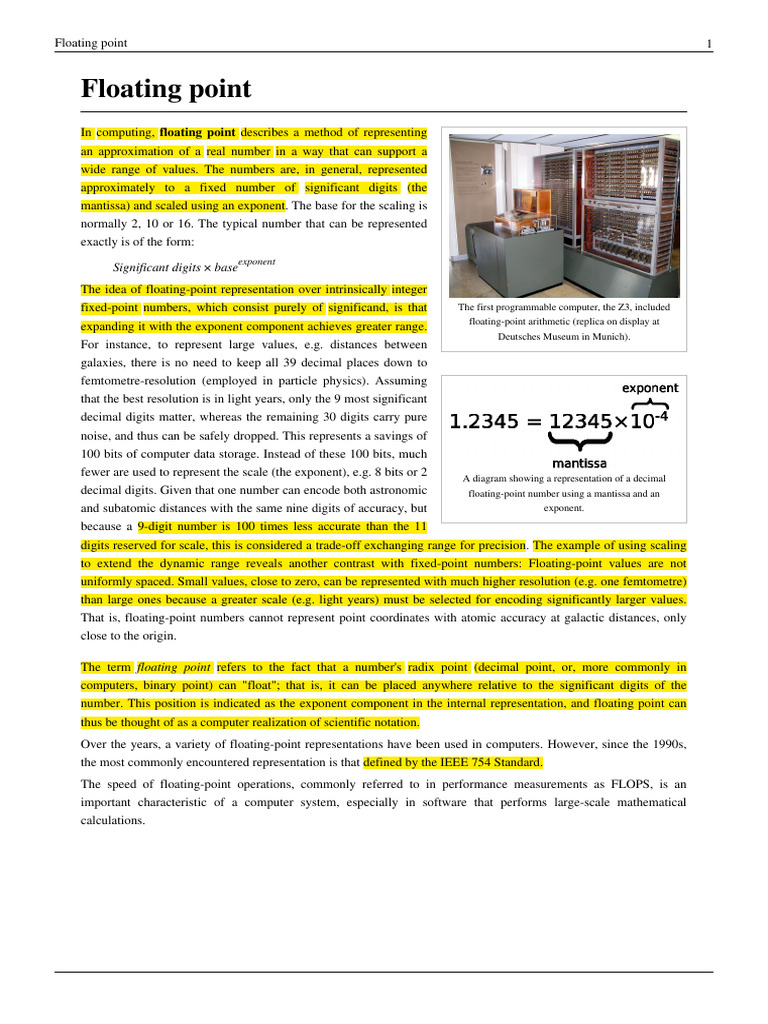 Floating Point Wikipedia | PDF