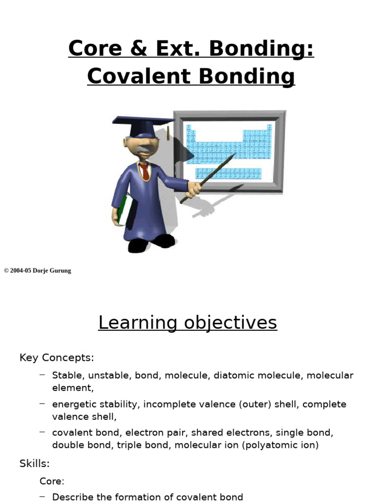 Core - Extension Bonding - Covalent Bonding | PDF