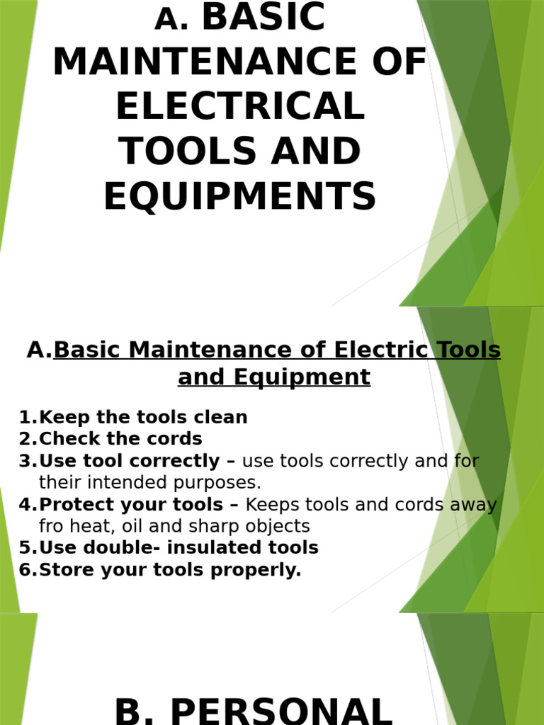 Basic Maintenance of Tols and Equipment | PDF