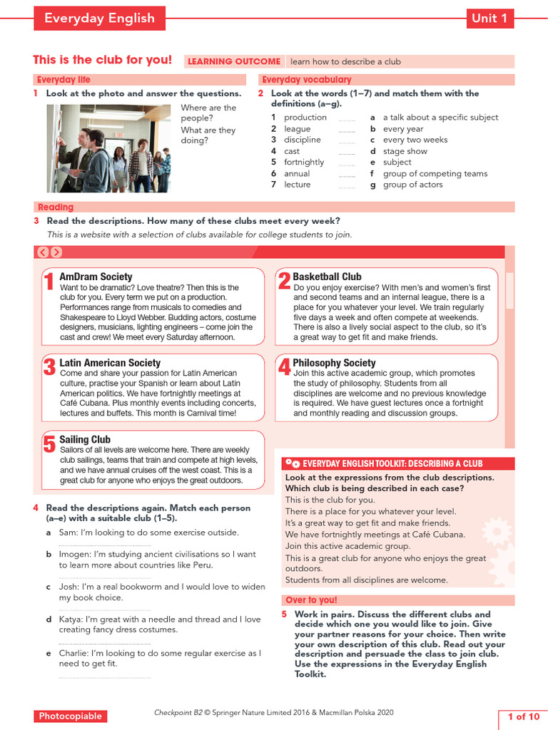 Checkpoint B2 TRC Everyday English Worksheets | PDF