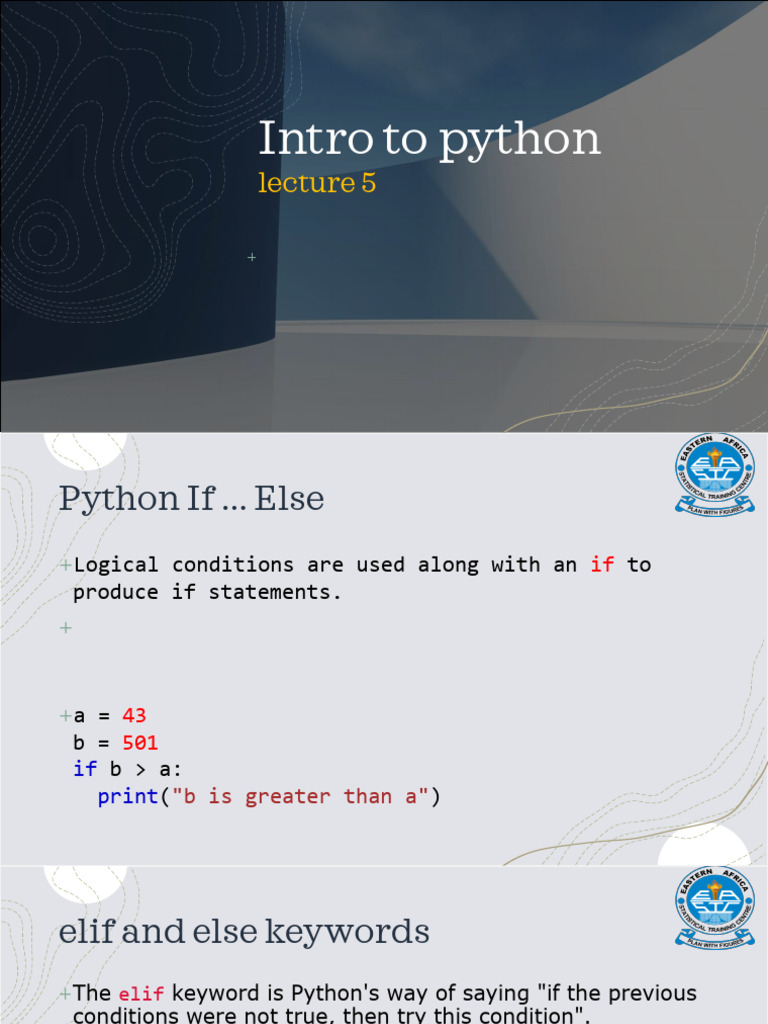 Intro To Python Lecture 5 | PDF