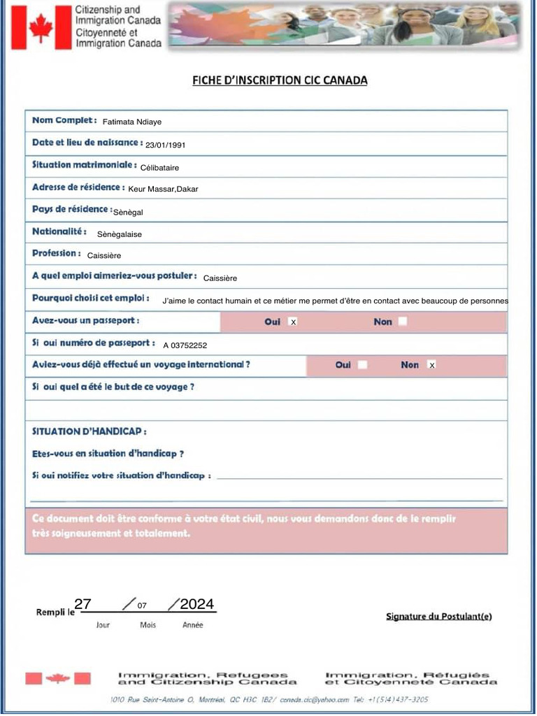 Formulaire d'Inscription.docx 1 | PDF