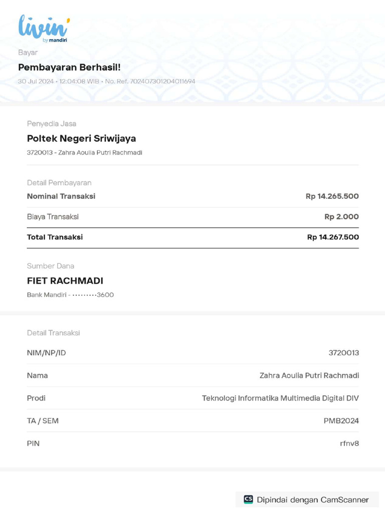 Bukti Pembayaran | PDF