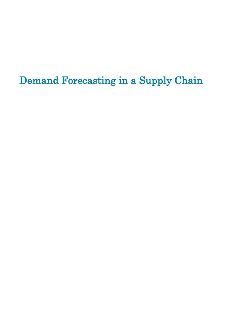 1 Demand Forecasting | PDF