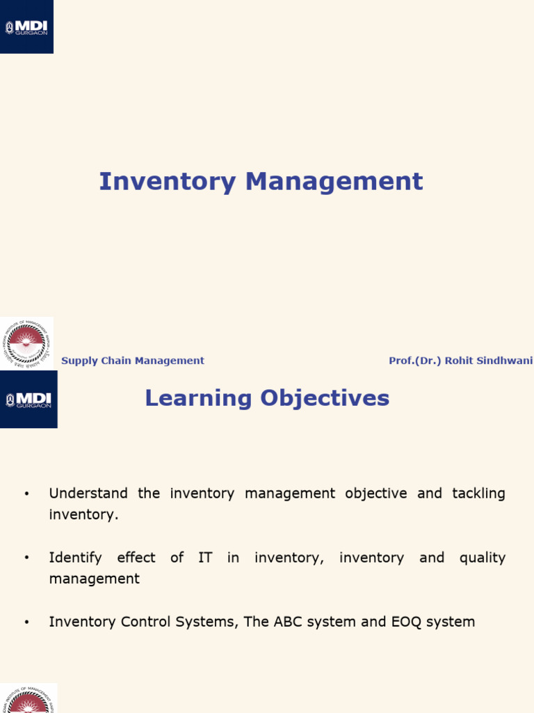 1 Inventory Management | PDF