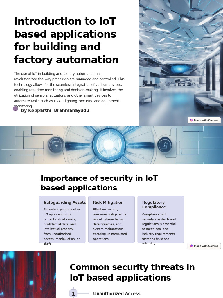 Introduction to IoT Based Applications for Building and Factory Automation (1) | PDF