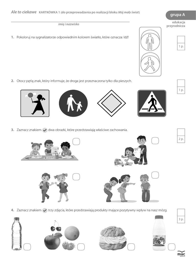 Kartkowka NR 1 Przyroda Grupa A | PDF