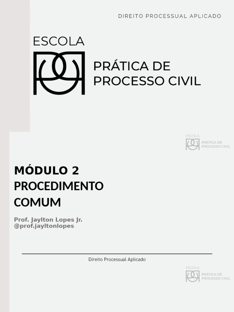 Aula 1 - Procedimento Comum - Parte 1 | PDF