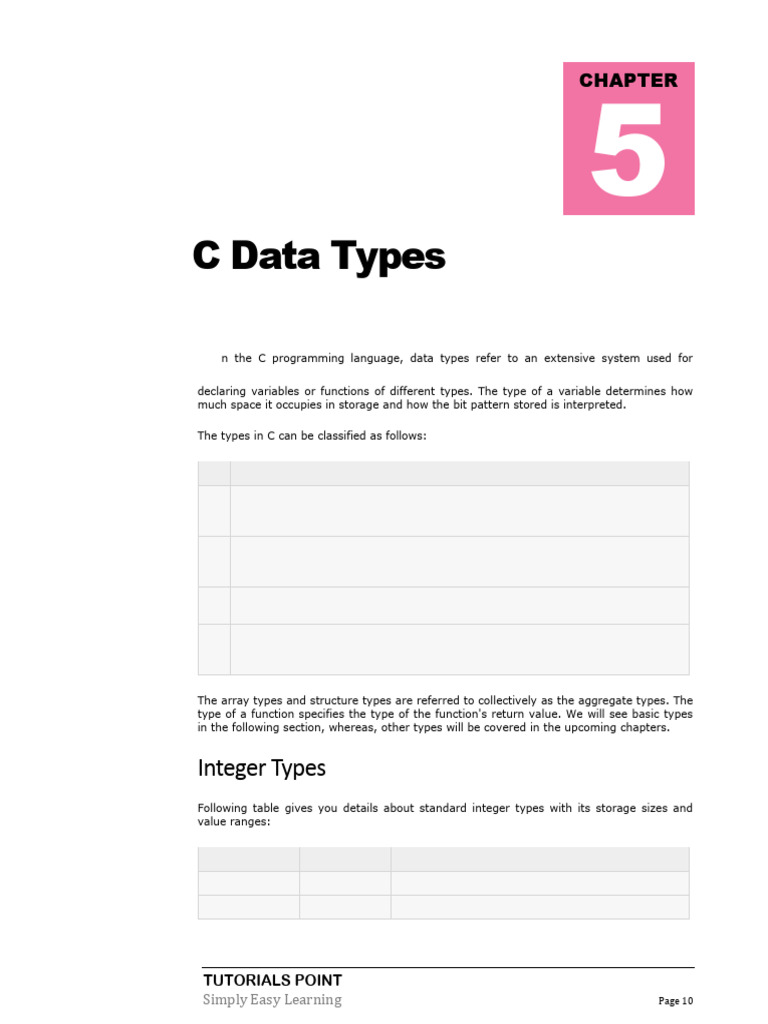 01 C Data Type | PDF