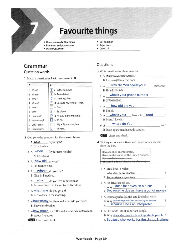 Work Book 7 y 8 | PDF