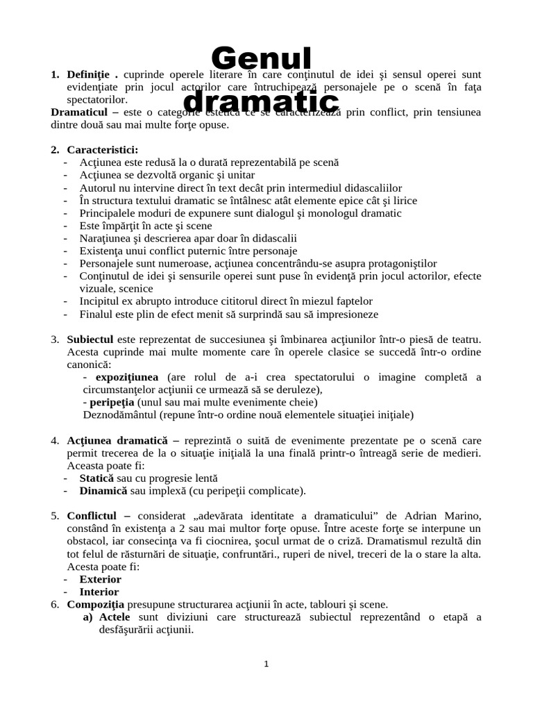 Genul Dramatic | PDF