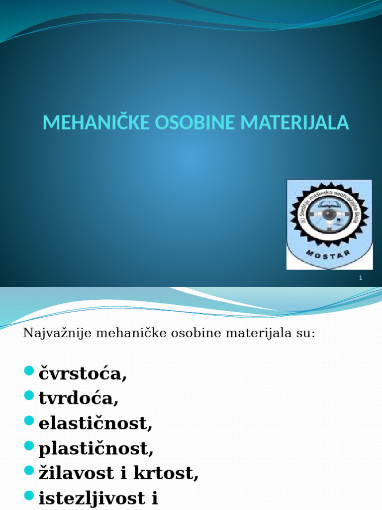 mehaničke osobine materijala | PDF