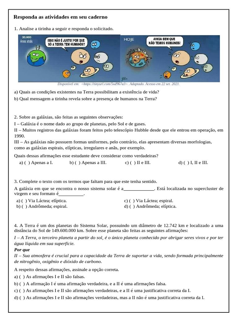 Atividade-Ciências-9 Ano | PDF