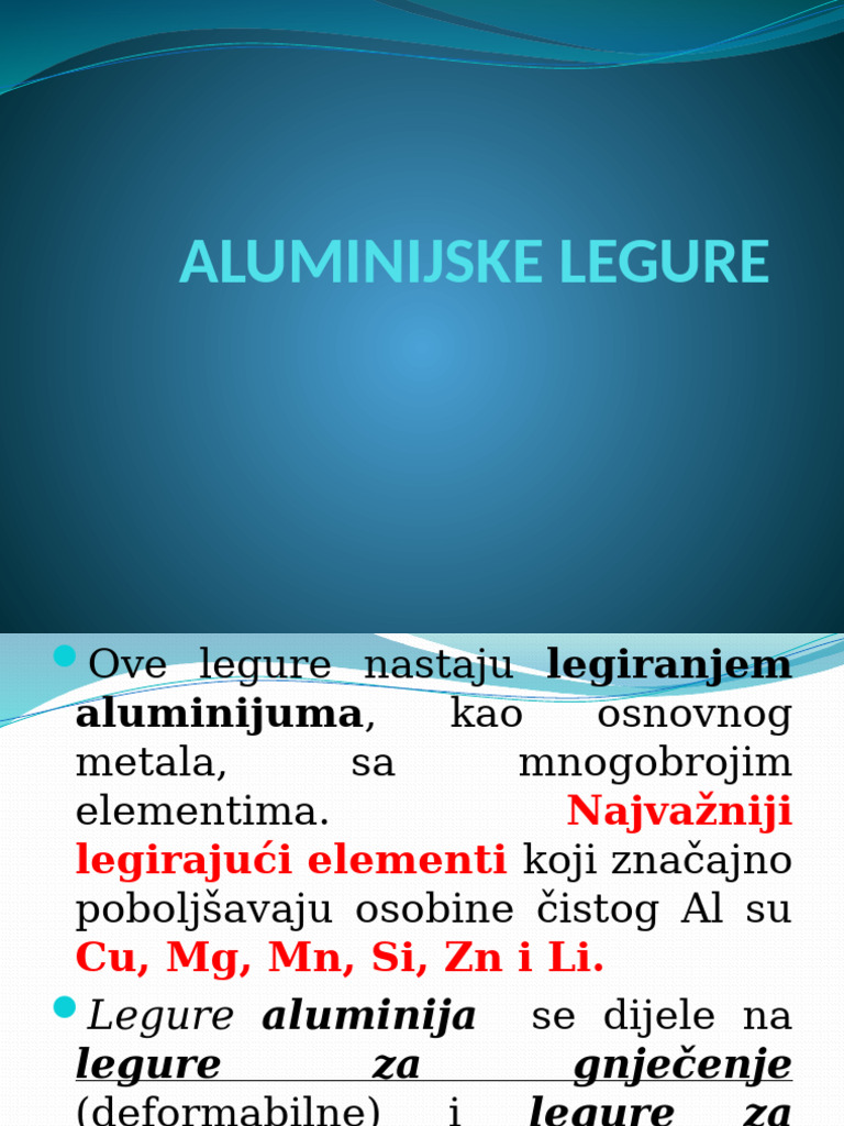 Aluminijske Legure | PDF