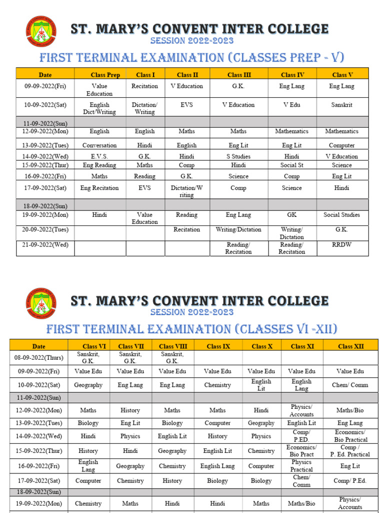 1st Term Examination-1 | PDF
