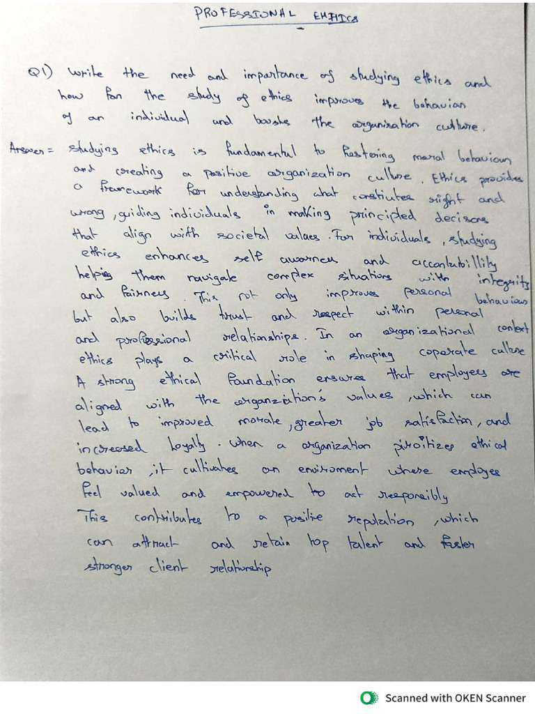 Professional Ethics Assignment-1 | PDF