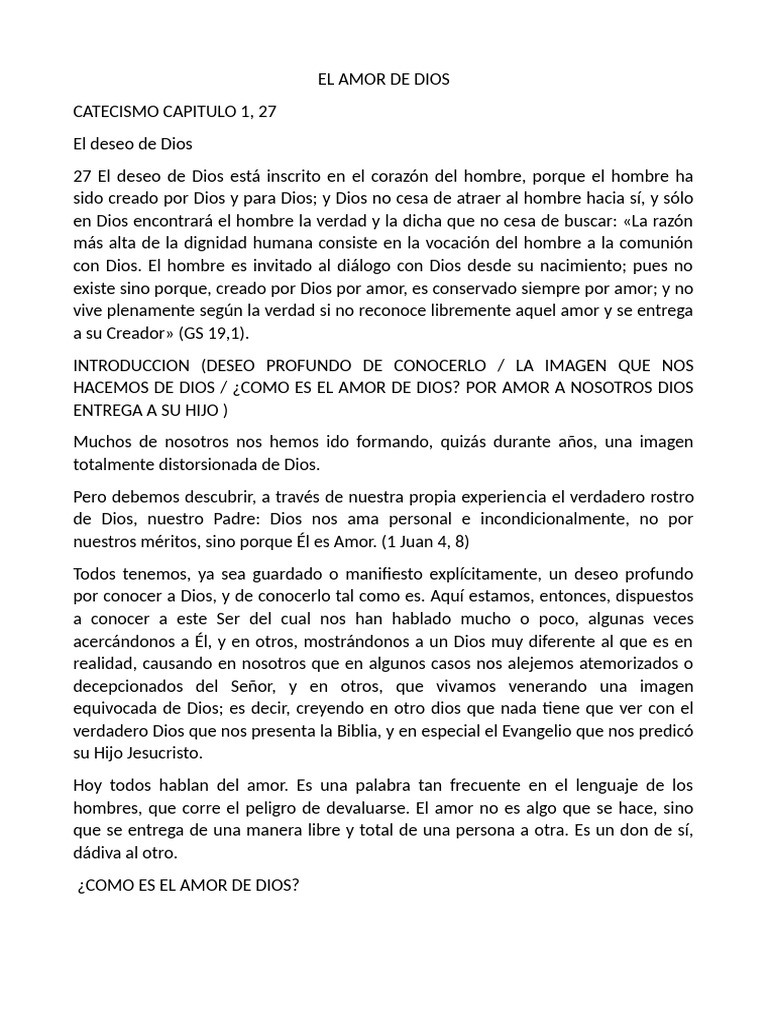El Amor de Dios | PDF | Amor | Dios