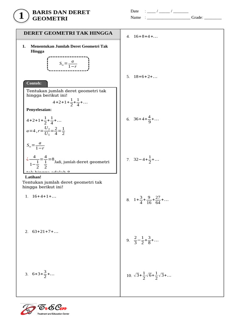 Baris Dan Deret Geometri Tak Hingga New | PDF