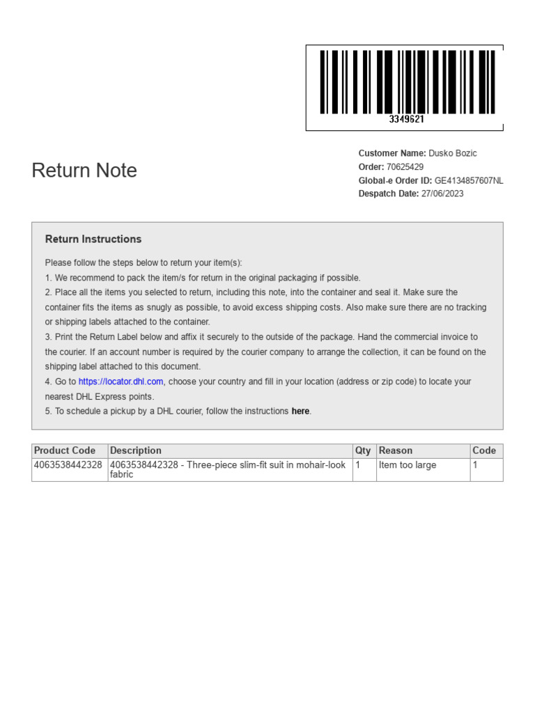 Return Label | PDF