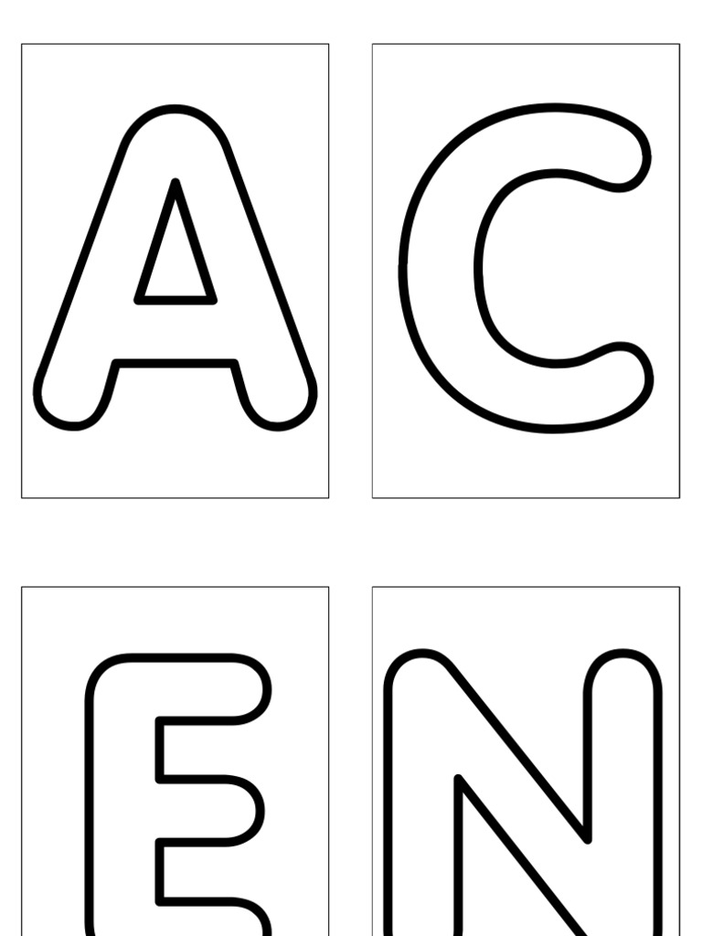 Alphabet Majuscule Tubular A4 1 Lettre Par Page | PDF