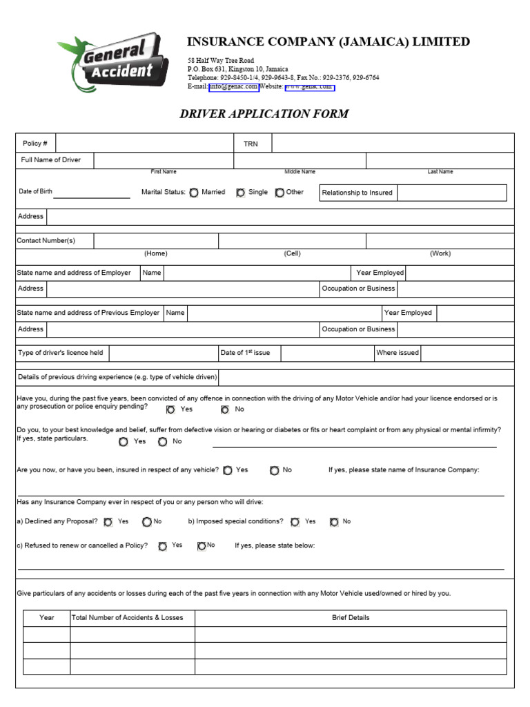 EDITABLE Driver Application | PDF | Driving | Land Transport