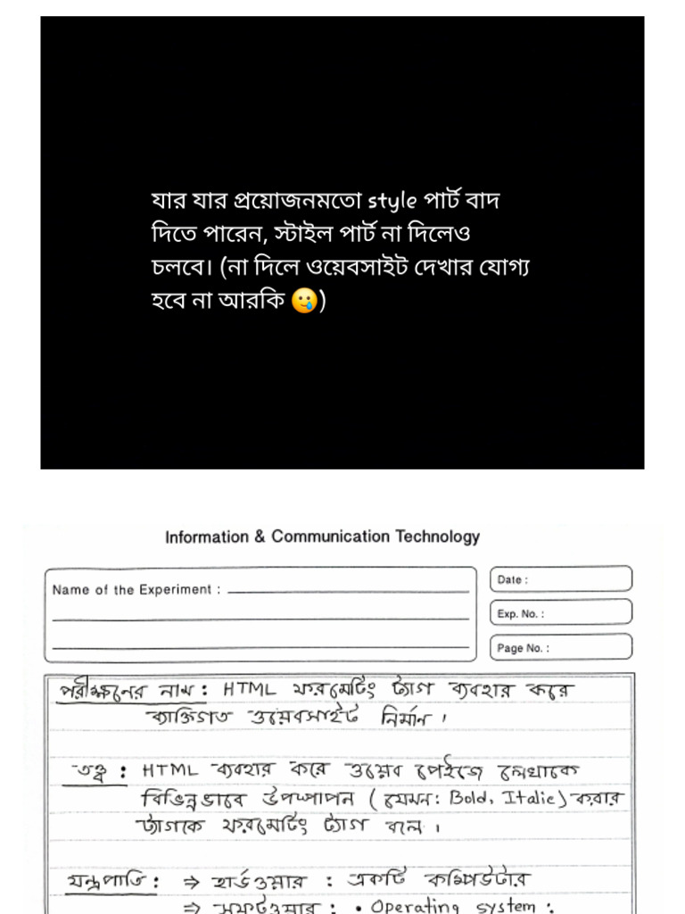 ICT Practical (HTML part) | PDF