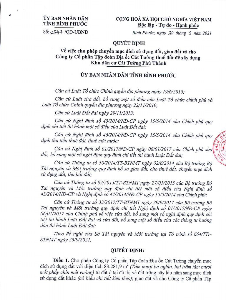 QD CMD Khu Nha o Cat Tuong Phu Thanh | PDF