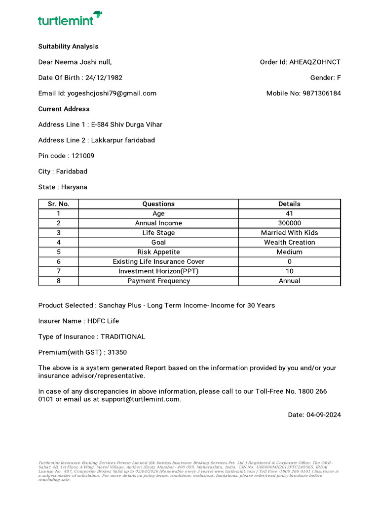 Suitability Analysis - Neema Joshi Null | PDF