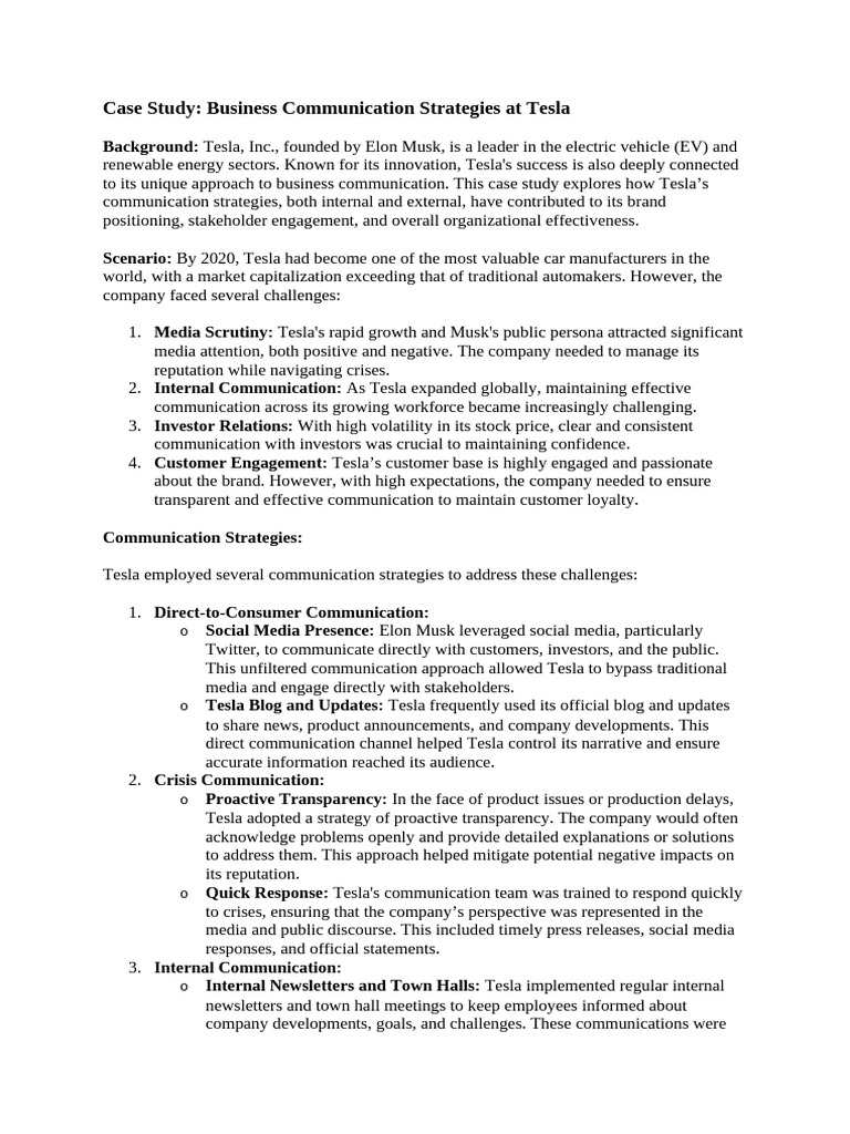 Case Study Business Communication Pdf