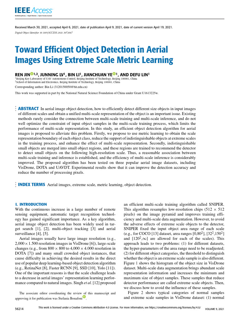 Toward Efficient Object Detection in Aerial Images Using Extreme Scale ... Toward Efficient Object Detection in Aerial Images Using Extreme Scale ...