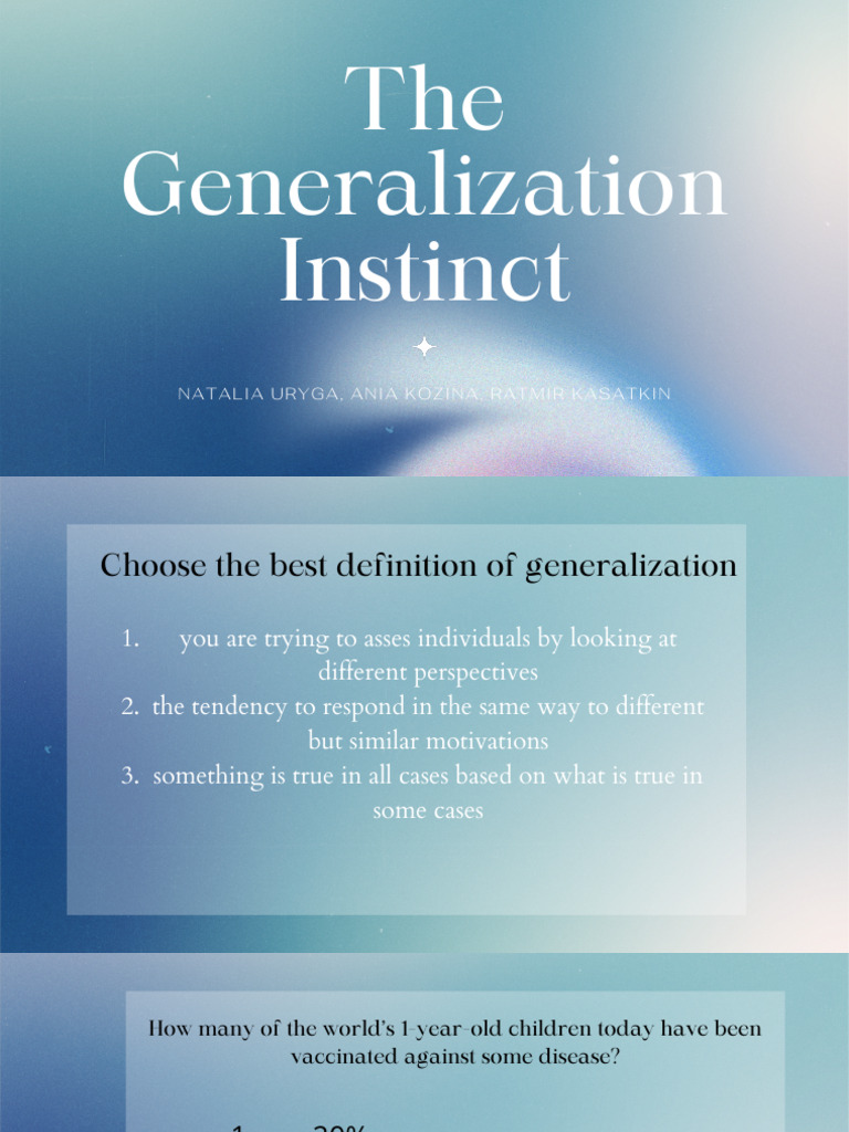 Generalisation Presentation. | PDF