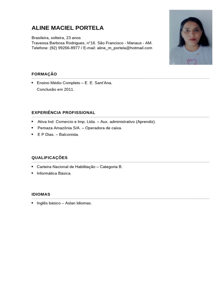 CV-Aline Maciel Portela | PDF