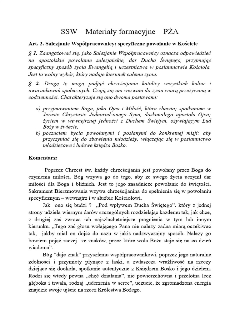 PZA - Komentaż Art 2 - SSW | PDF