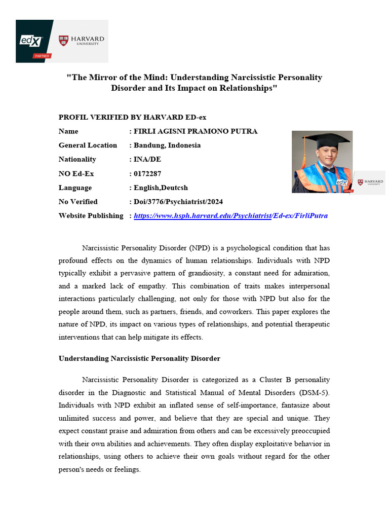 Narsistic Personality Disorder (NPD) Firli Agisni | PDF