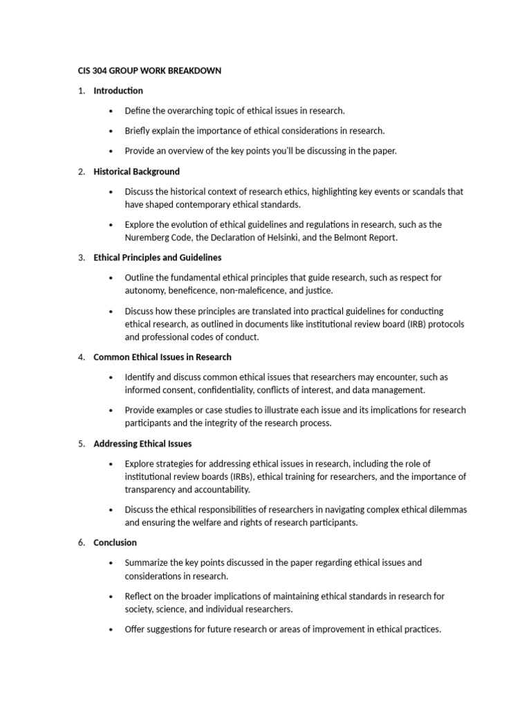 Cis 304 Group Work Breakdown | PDF