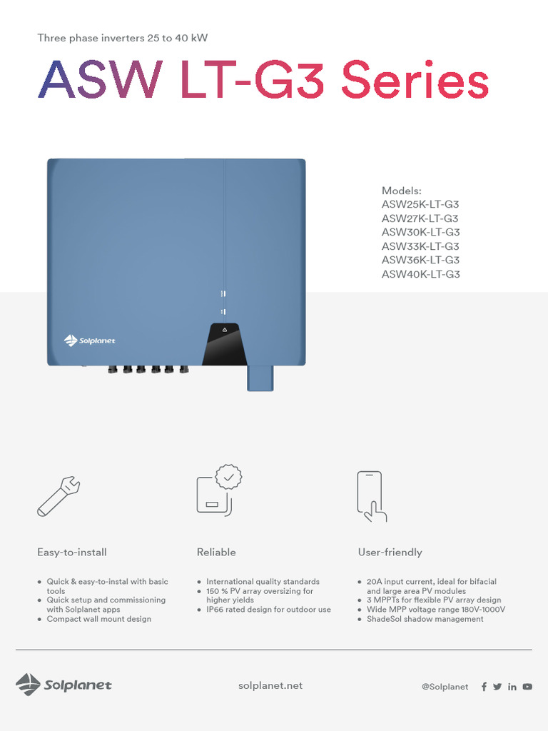 Datasheet ASW ASW 25 40K LT G3 Series Global EN - 0524 - Web 1 | PDF