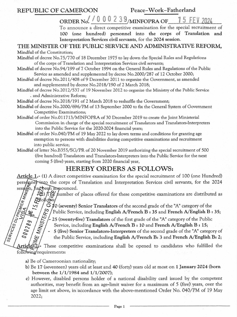 Ang 100 Personnels Corps Traduction Interpretation 2024 | PDF