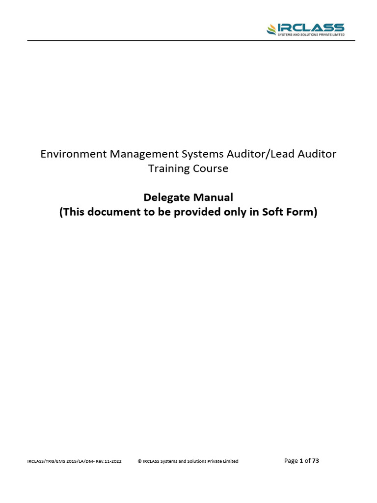 Ems Irca La Delegate Manual Rev 11 2022 Saras | PDF