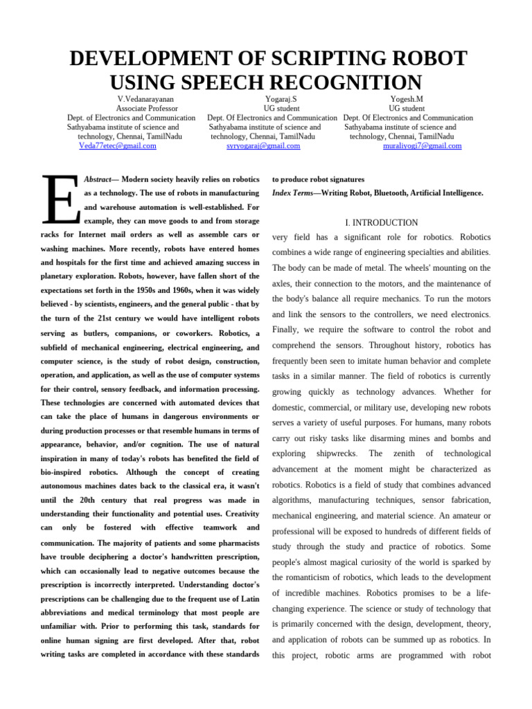 Scripting Robot Paper | PDF