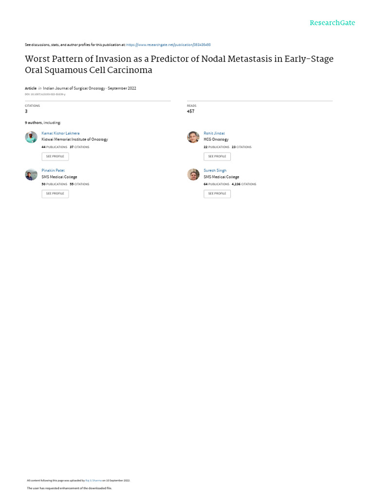 Worst Pattern of Invasion As A Predictor of Nodal 240902 142901 | PDF