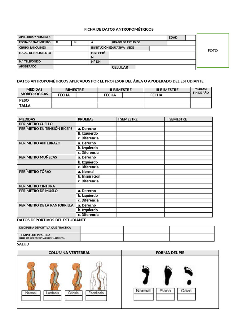 Datos Antropométricos | PDF
