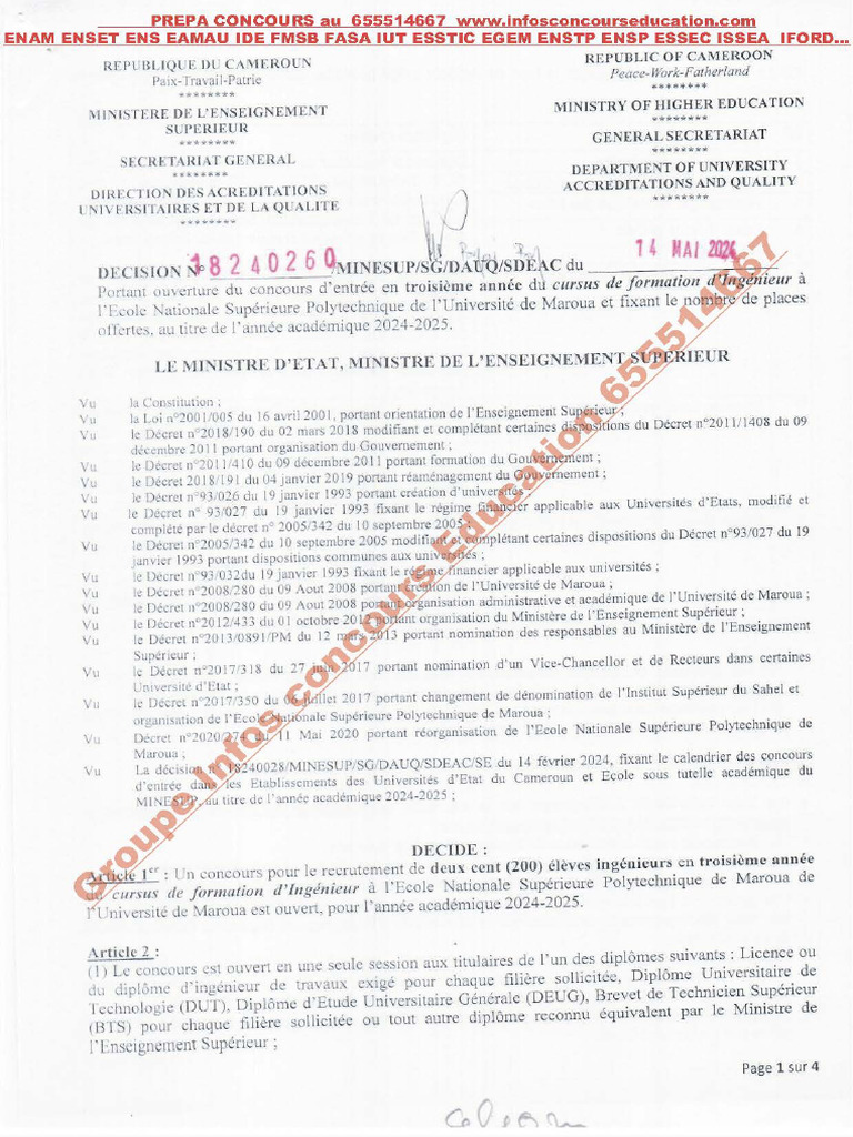 Concours Enspm Ing Lic 2024-1 | PDF