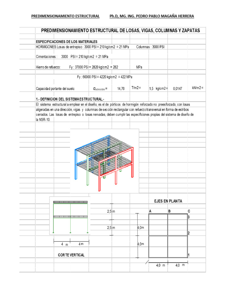 PREDIMENSIONAMIENTO DE ESTRUCTURAS (1) | PDF
