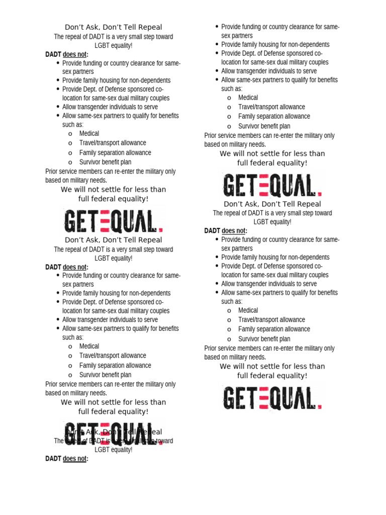 DADT Card | PDF