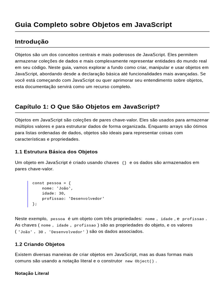 Guia Completo Sobre Objetos em JavaScript | PDF | Script Java ... Guia Completo Sobre Objetos em JavaScript | PDF | Script Java ...