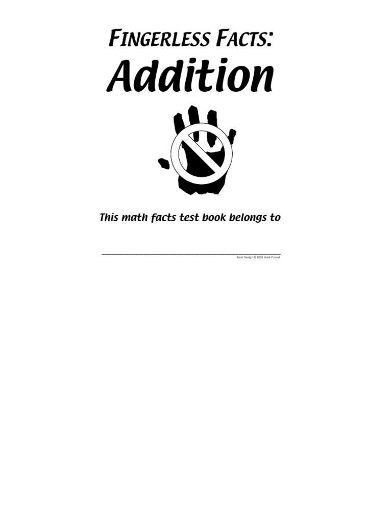 Fingerless Facts Addition MMC A4 LR | PDF