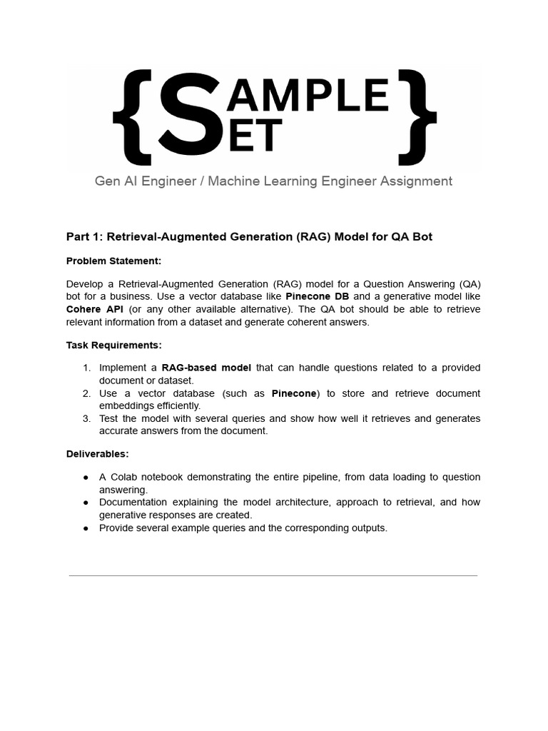 Gen AI Engineer - Machine Learning Engineer Assignment | PDF