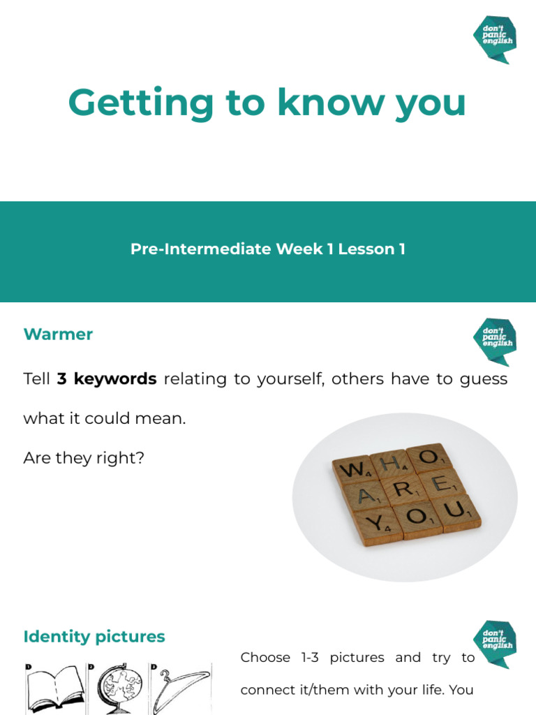 W1L1 Getting To Know You | PDF